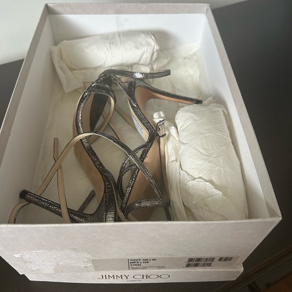 Jimmy Choo | Shoes | Nib Jimmy Choo Tizzy 0 Steel Metallic Pixelated ...